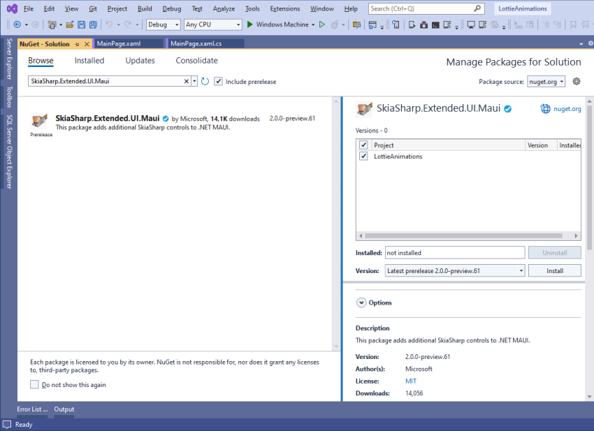 .NET MAUI - Displaying Lottie Animations .NET MAUI - Displaying Lottie Animations